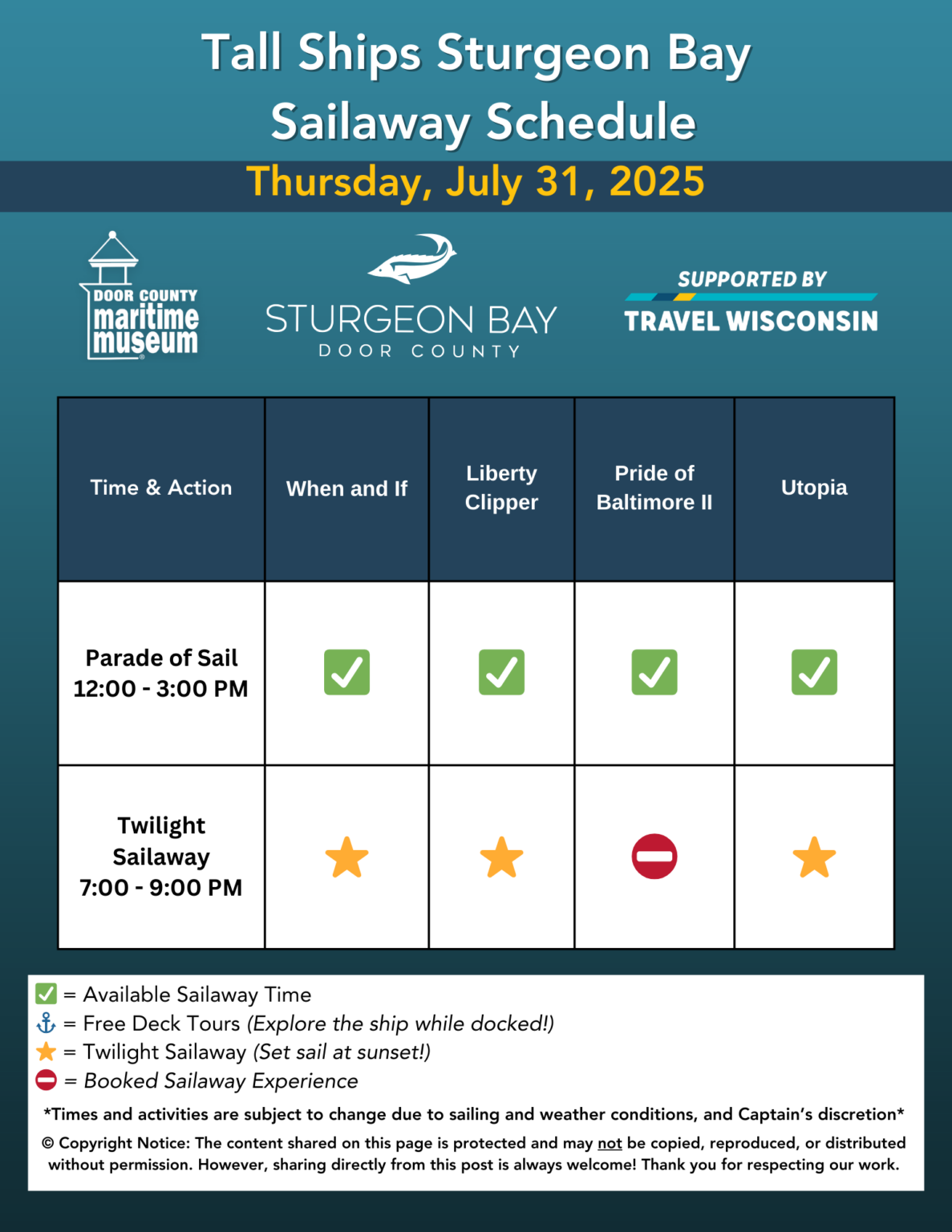 Tall Ships - Destination Sturgeon Bay